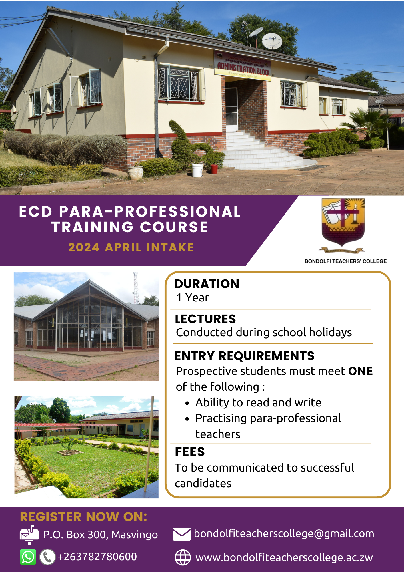 April 2024 Para-Professional Training Course Registration | Bondolfi ...