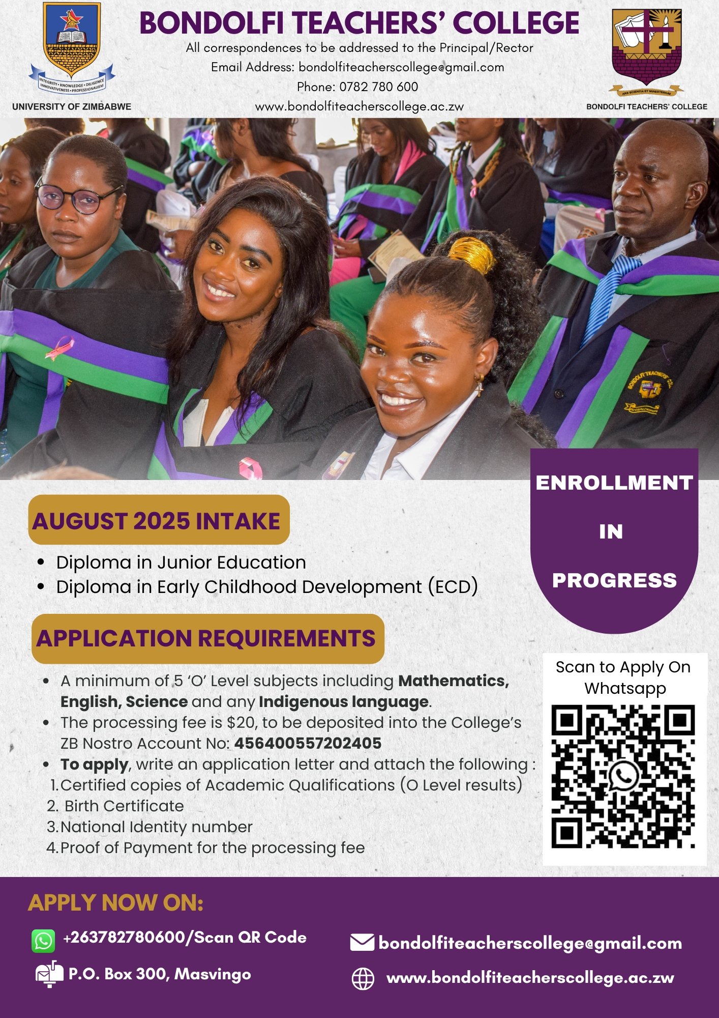 Applications for the August 2025 Intake are NOW OPEN !!! | Bondolfi ...